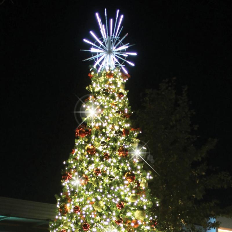 Cool White Snowfall Tree Topper Tube Light By St. Nicks – St. Nicks ...